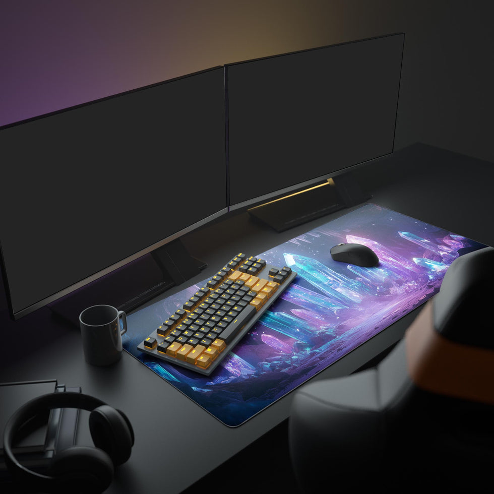 Crystal Mines Fantasy Desk Pad, Luminous Crystal Cave Mat, Mystical ...