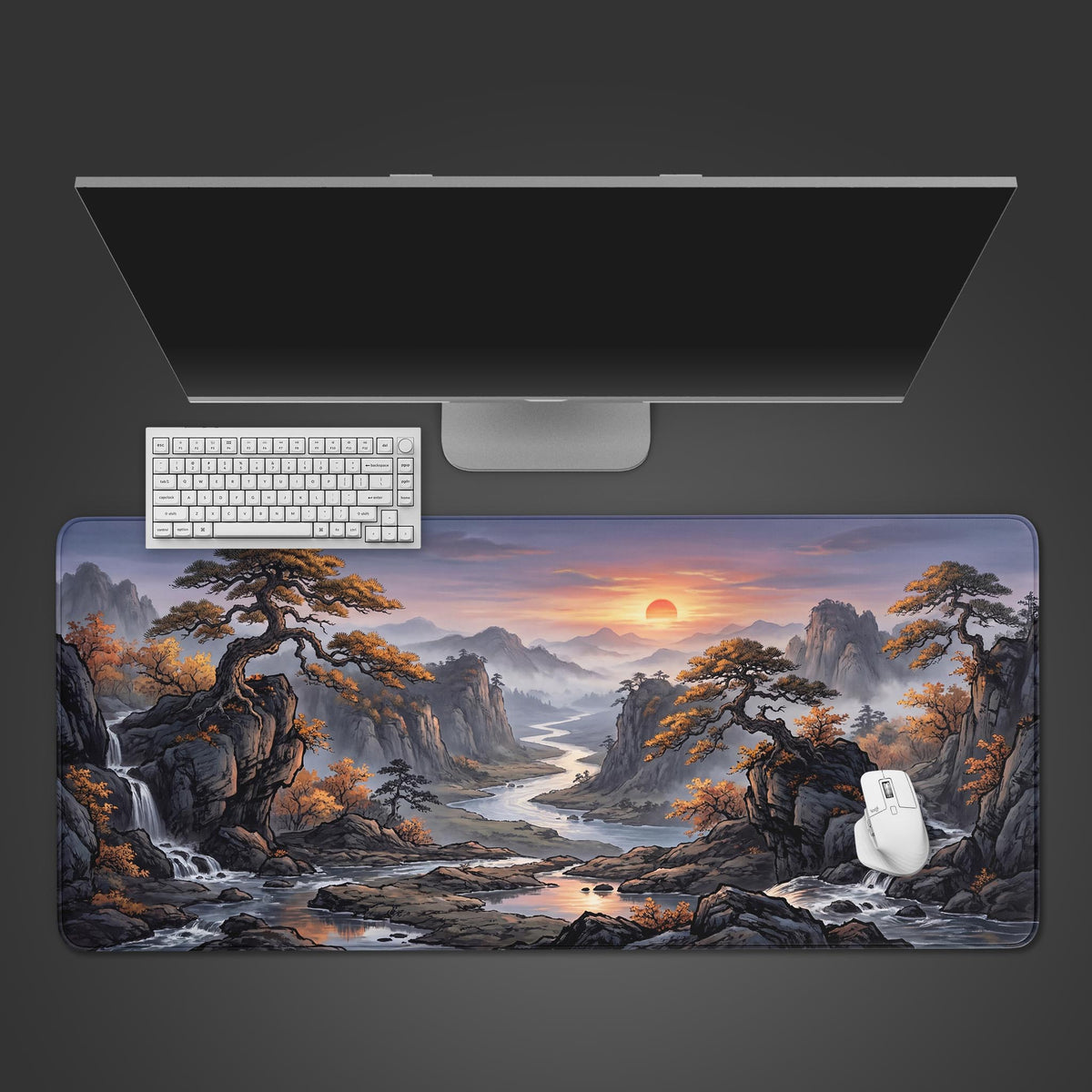 Amber Horizon Shan Shui – Gaming Desk Mat, XL Chinese Landscape Mouse ...