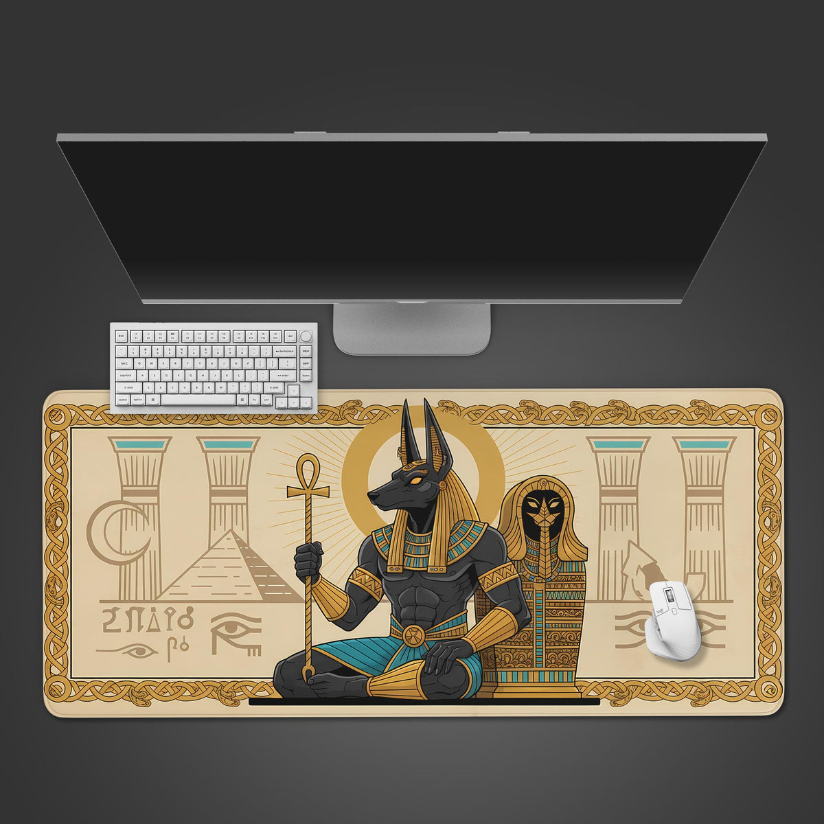Anubis Desk Mat – Egyptian Mythology 'Anubis's Reign' Design, Large ...