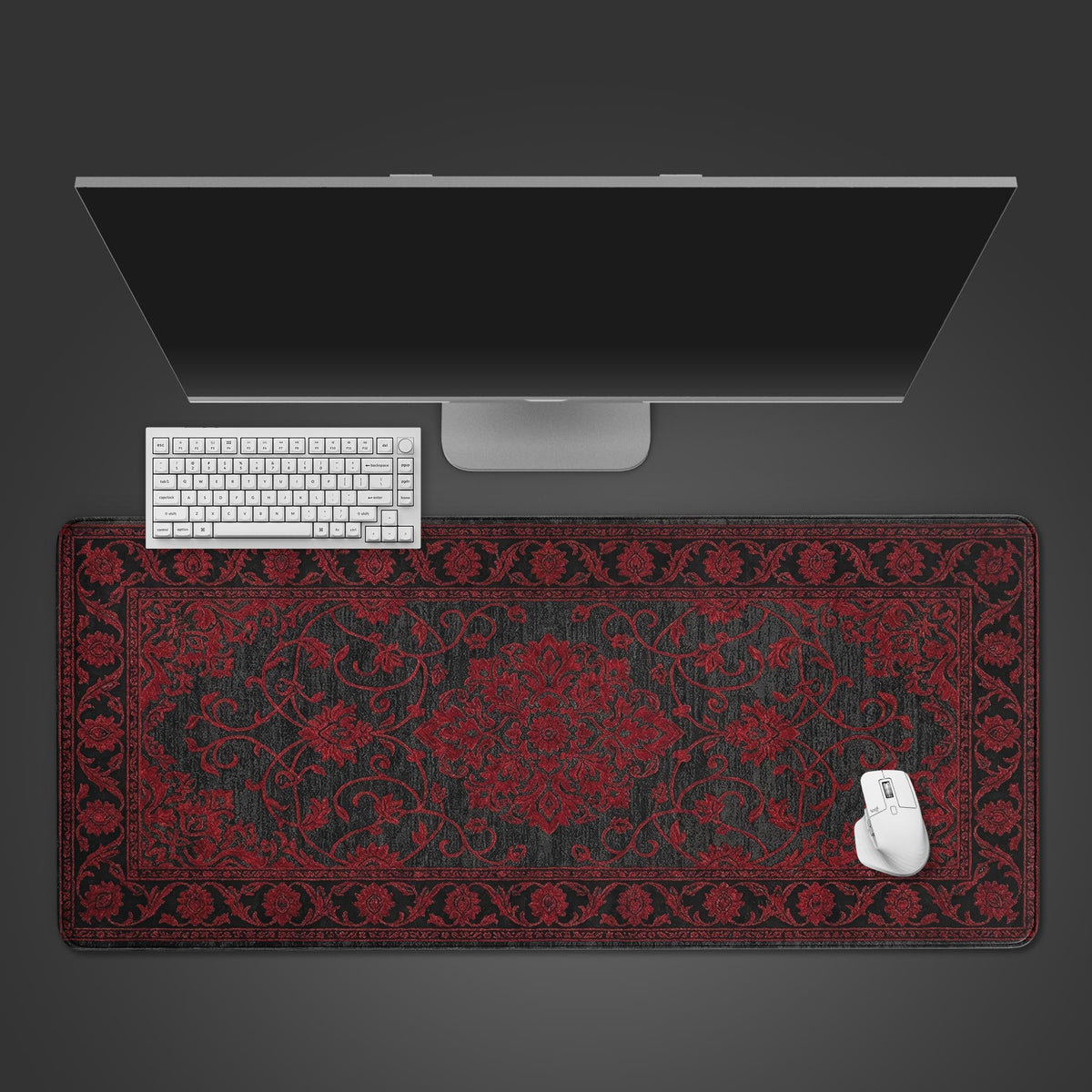 Persian Rug Desk Mat – Crimson Persian Vintage Design, Large Mouse Pad ...