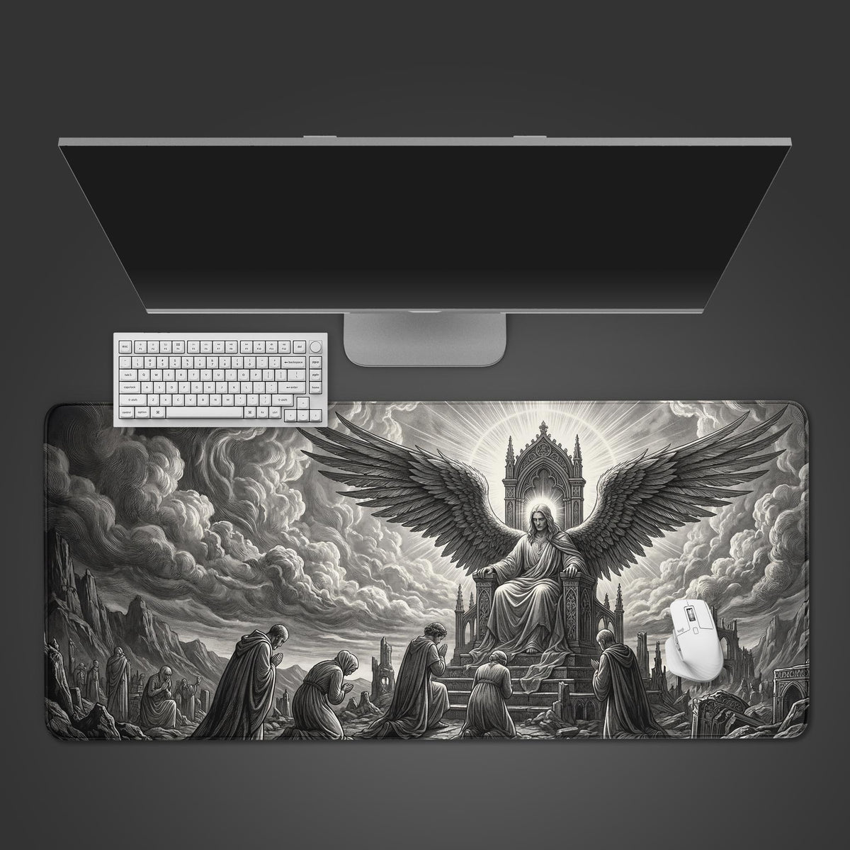 Desk Mat – Divine Judgment Angelic Art, Large Extended Mouse Pad ...
