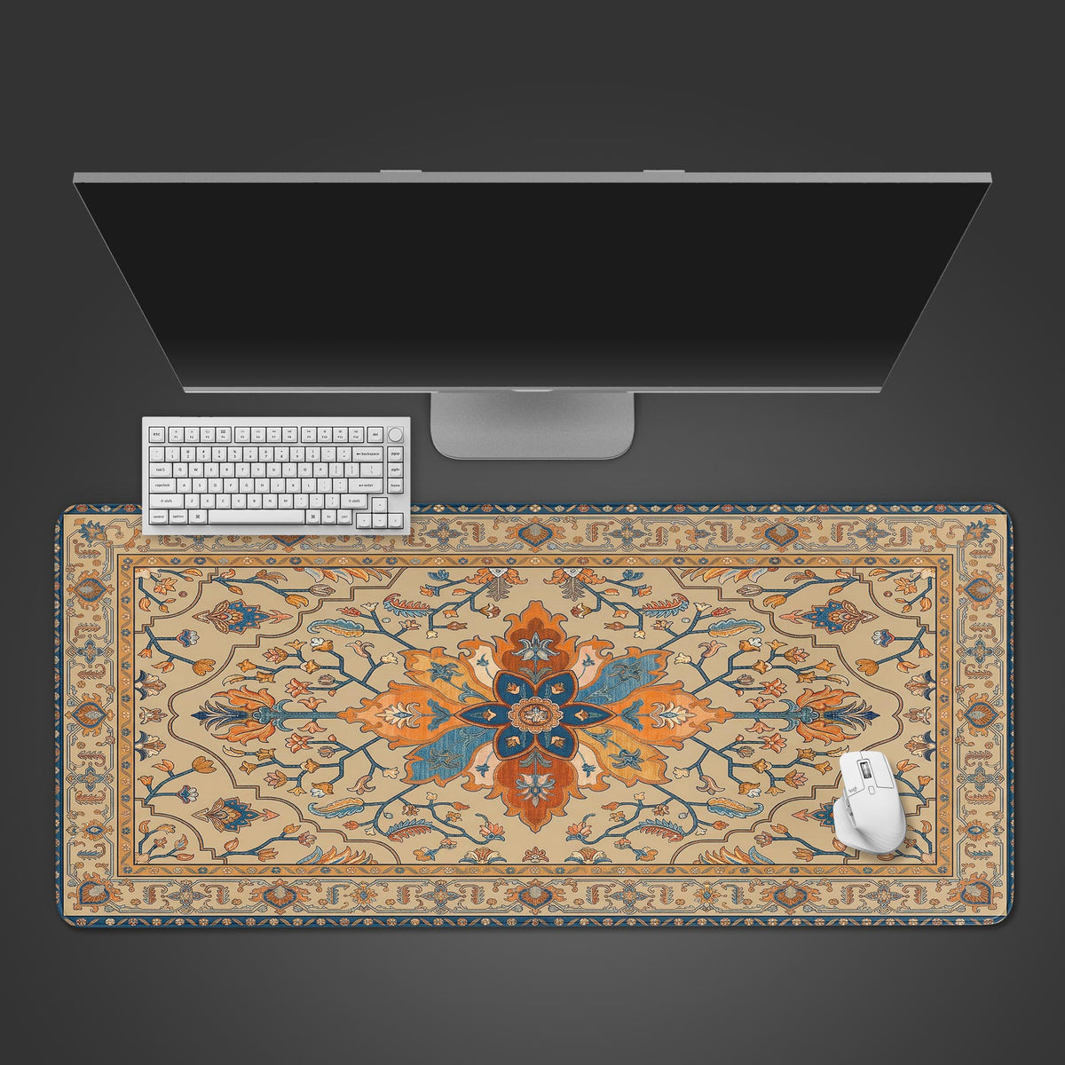 Persian Rug Desk Mat – Golden Persian Design, Large Mouse Pad for ...
