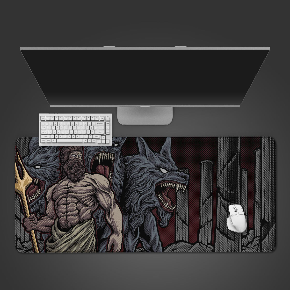 Hades Desk Pad, Greek God Desk Mat, Cerberus Desktop Mat, Underworld ...