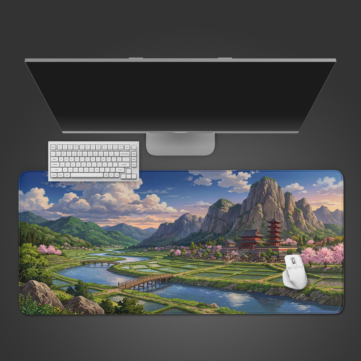 Sacred Valley Echo – Japanese Landscape Desk Mat, XL Anime Mouse Pad ...