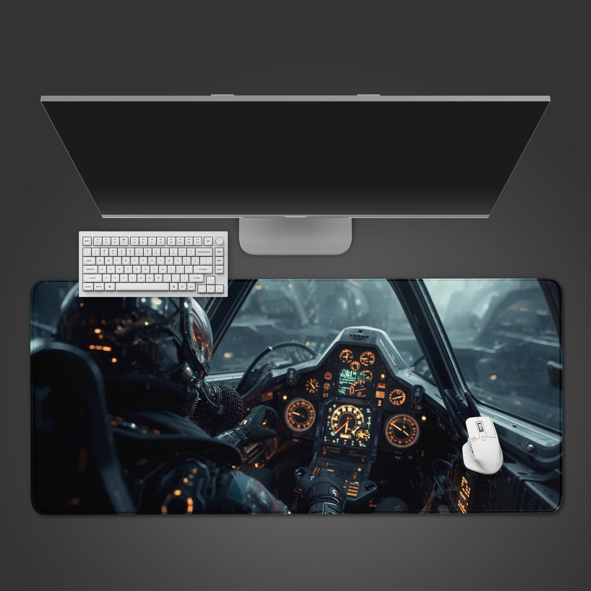 Sci-Fi Desk Mat – Starship Pilot Cockpit Design, Large Extended Mouse ...